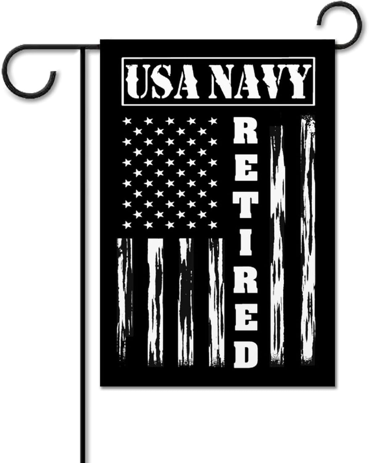 Navy -Retired USA Flag Cute- Welcome Spring Garden- Flag 12x18 Inch ...