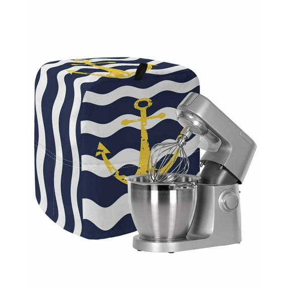 Navy Ripple Stand Mixer Dust Cover with Storage Pocket & Handles,Yellow ...