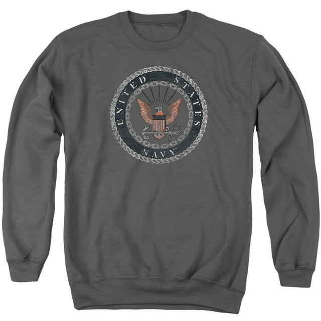 Trevco Sportswear NA106-AS-5 Navy Rough Emblem Adult Crewneck ...
