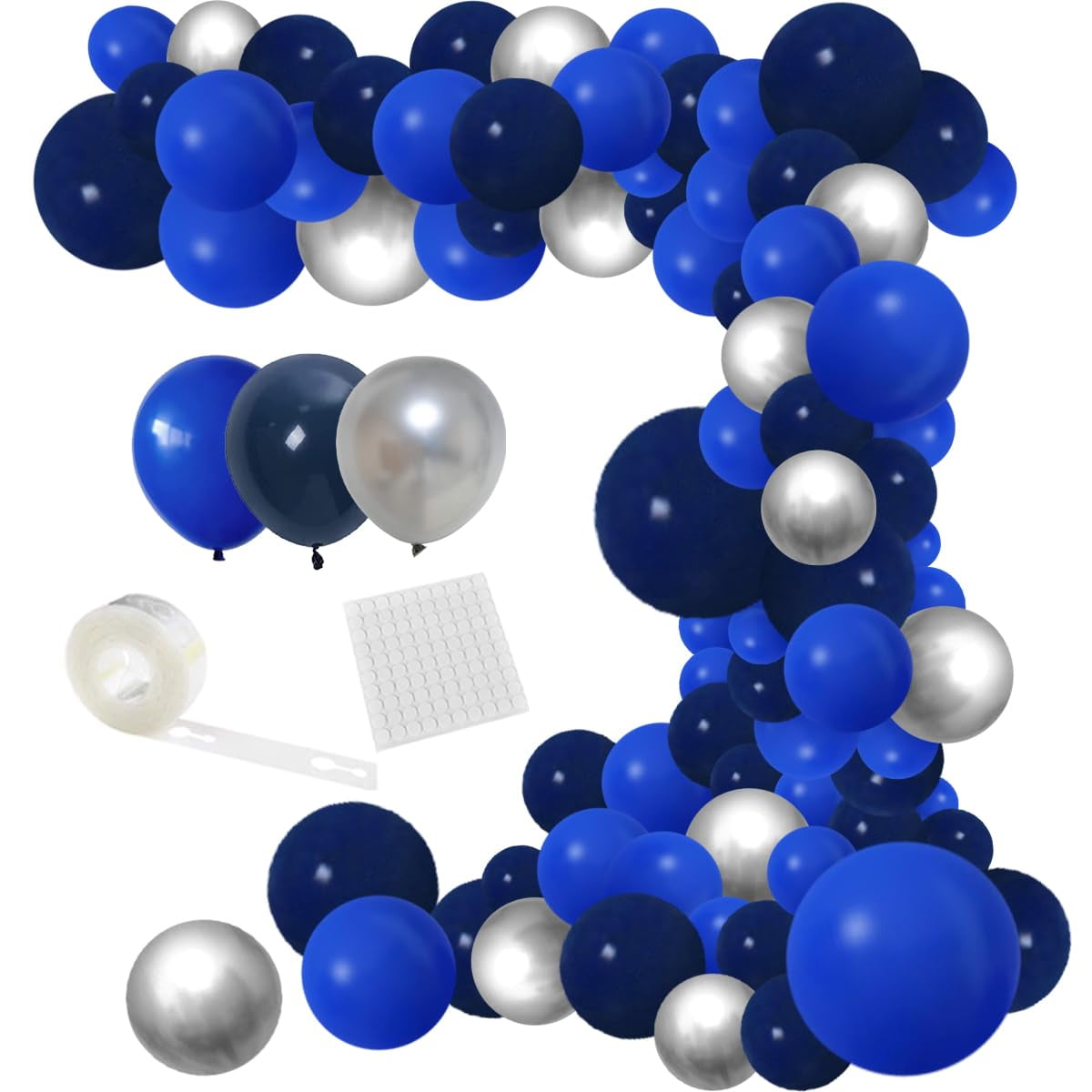 Navy Royal Blue Silver MMF7 Balloon Garland Arch Kit, 122PCS Dark Blue ... Navy Royal Blue Silver MMF7 Balloon Garland Arch Kit, 122PCS Dark Blue ...