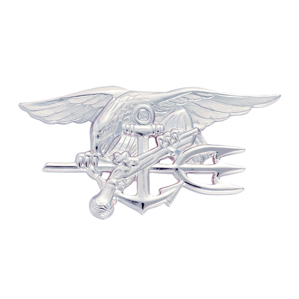 Navy Seal Badge Enlisted Silver Oxide Finish - Walmart.com