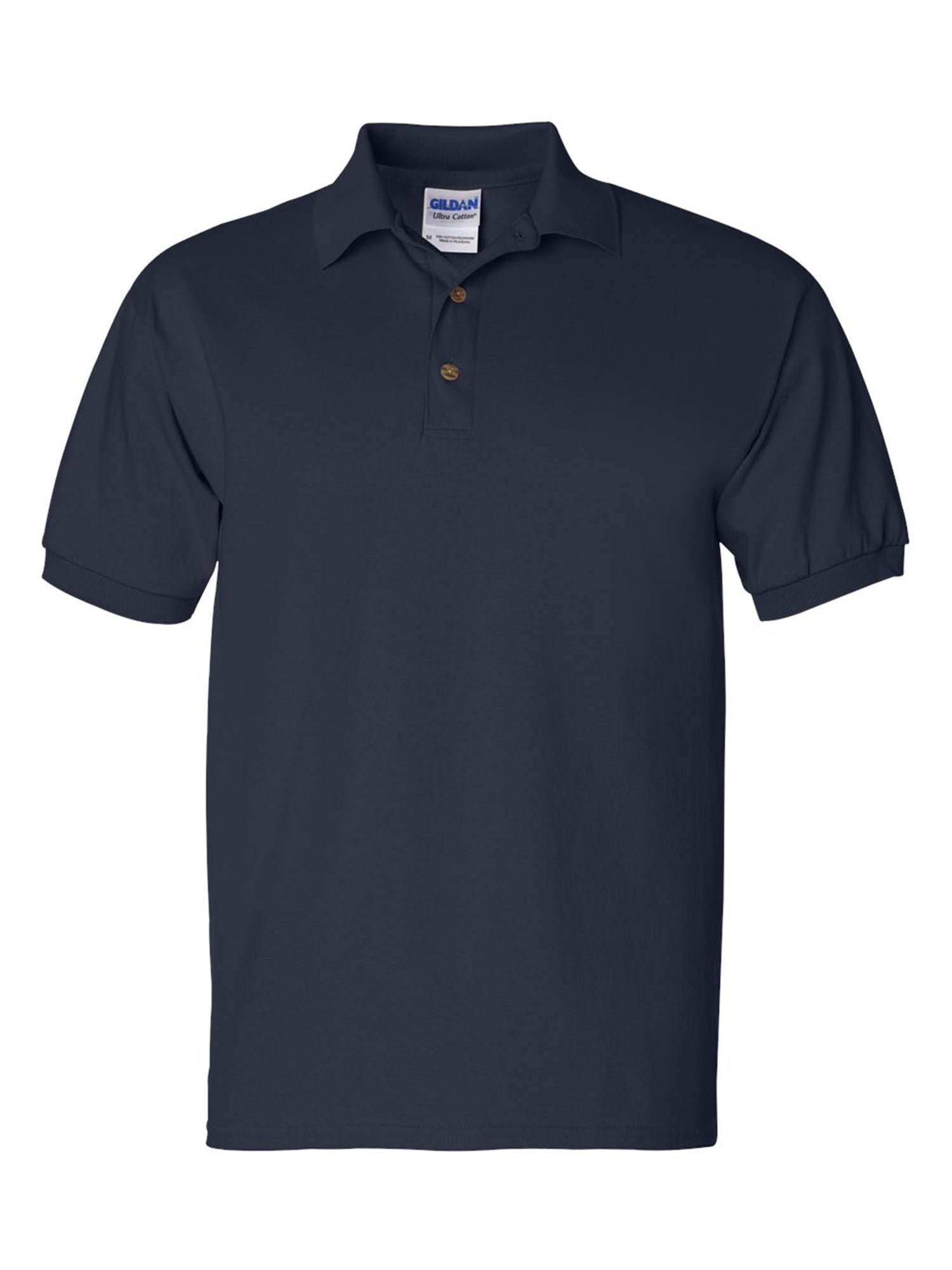 Gildan Men's Ultra Cotton Navy Polo Shirt, Button Down, Sizes S-2XL ...