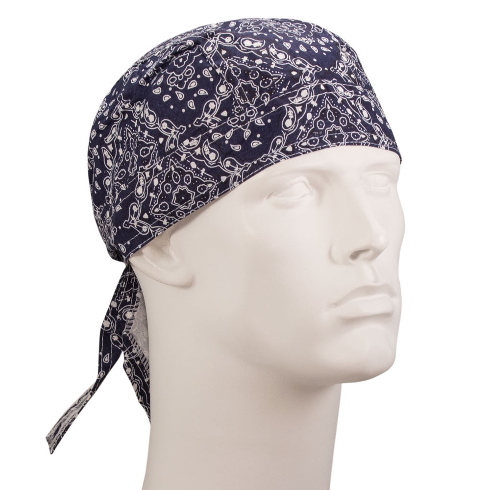 Navy Square Paisley Doo Rag - Single Piece - Walmart.com