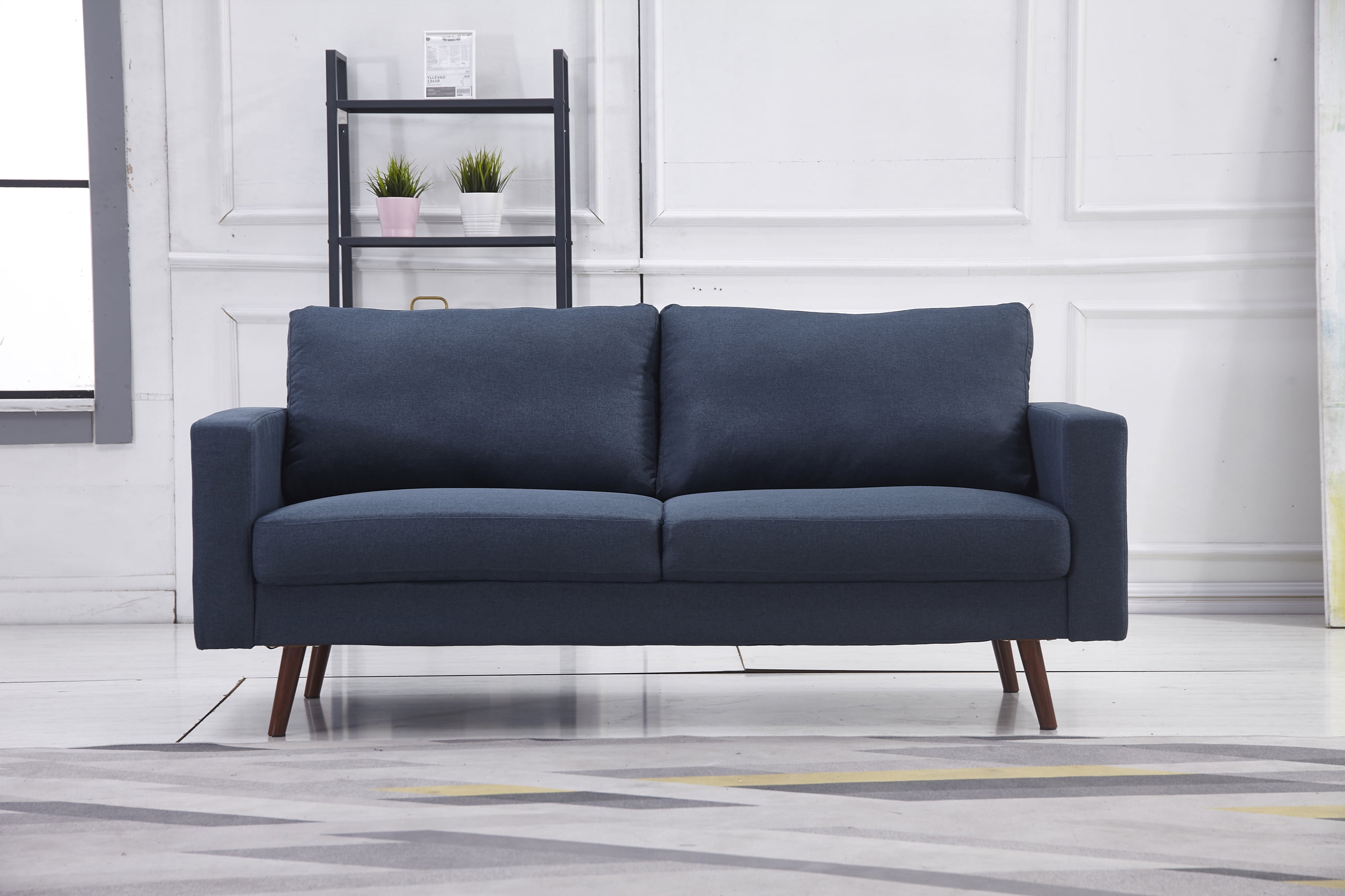 Navy Stationary Fabric Basic Sofa - Walmart.com