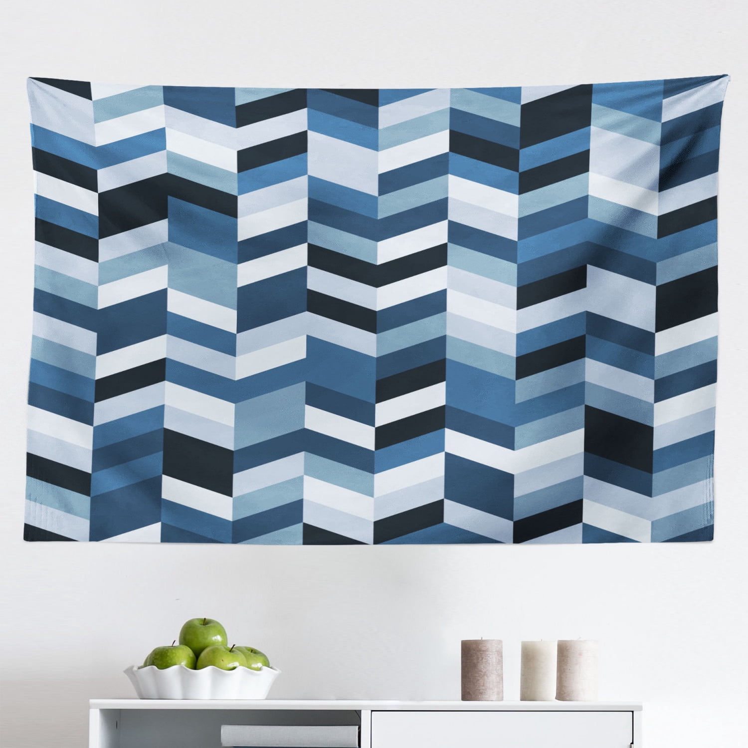 Navy Tapestry, Under The Sea Atlantic Ocean Inspired Tangled Boat Ship ...