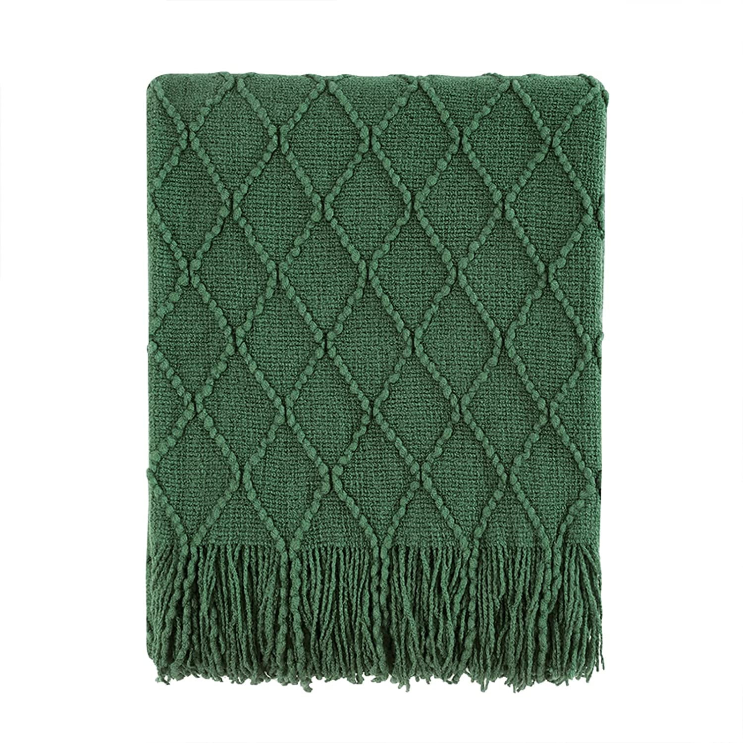 Navy Throw Blanket Textured Solid Soft Sofa Couch Decorative Knitted ...