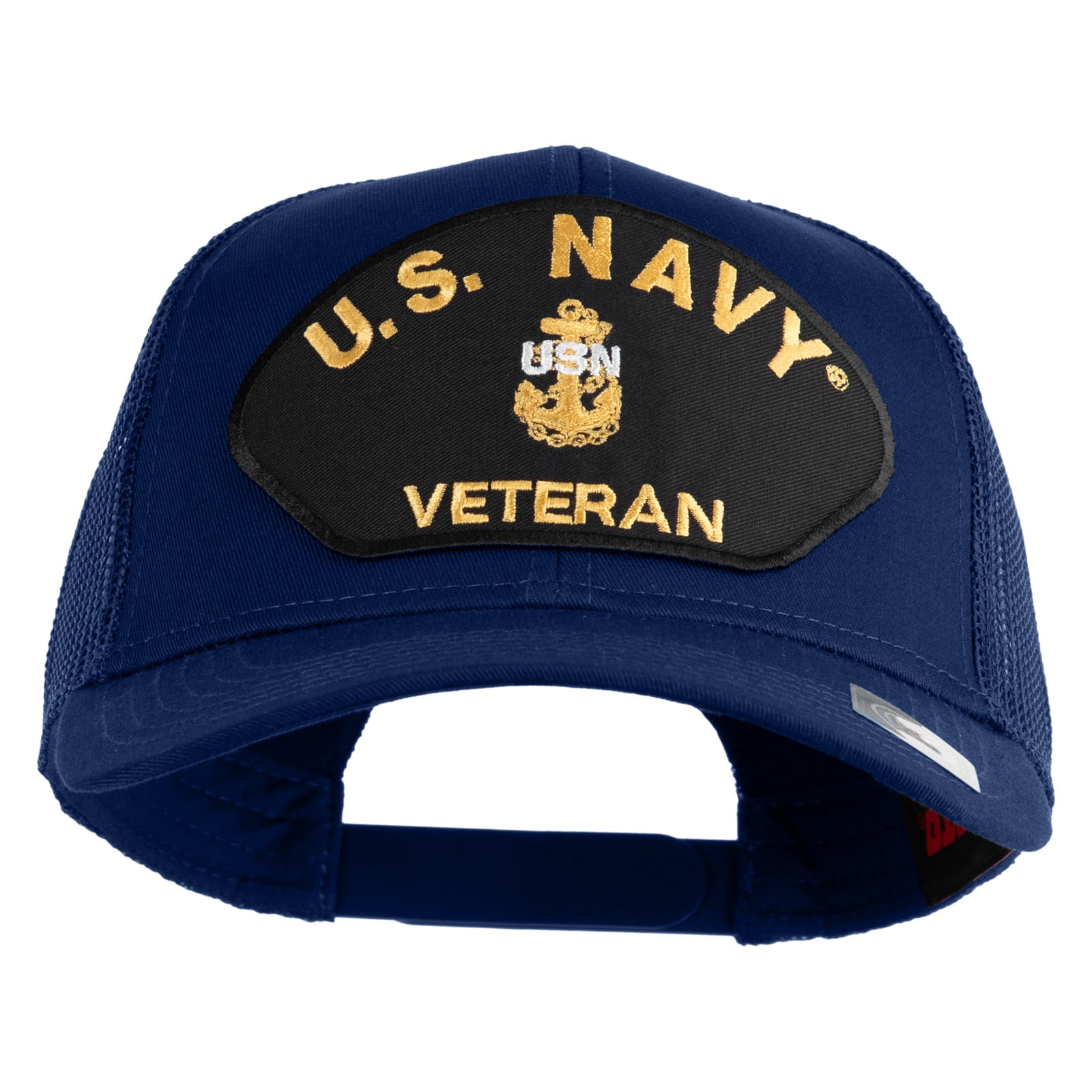 Navy USN Veteran Patched Solid Cotton Twill Mesh Cap - Royal OSFM ...