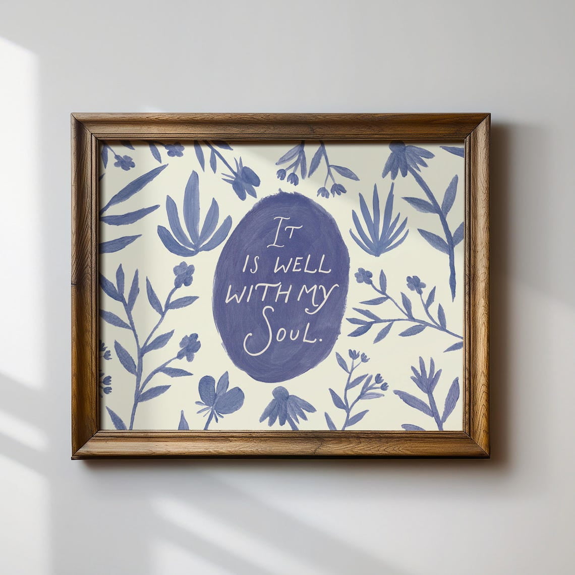 Navy Watercolor It Is Well With My Soul Horizontal Print, Landscape ...