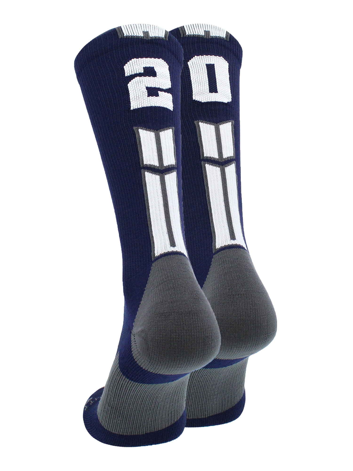 Navy/White Player Id Crew Number Socks (#20, Large) - Walmart.com
