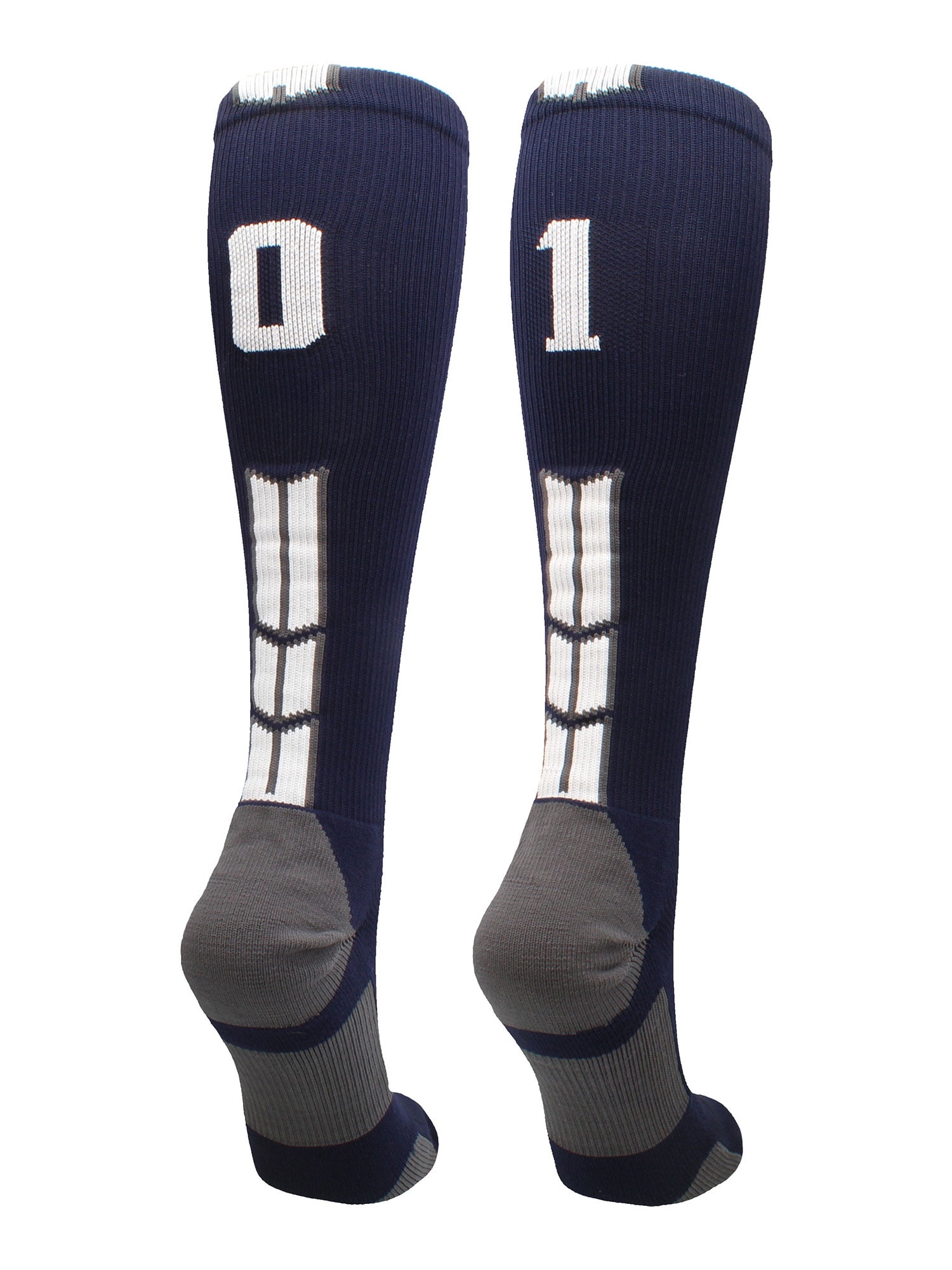 Navy/White Player Id Over the Calf Number Socks (#01, Medium) - Walmart.com
