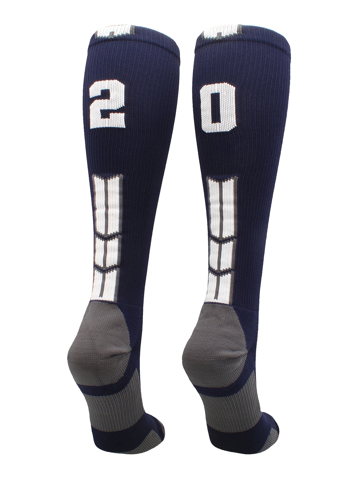 Navy/White Player Id Over the Calf Number Socks (#20, Large) - Walmart.com