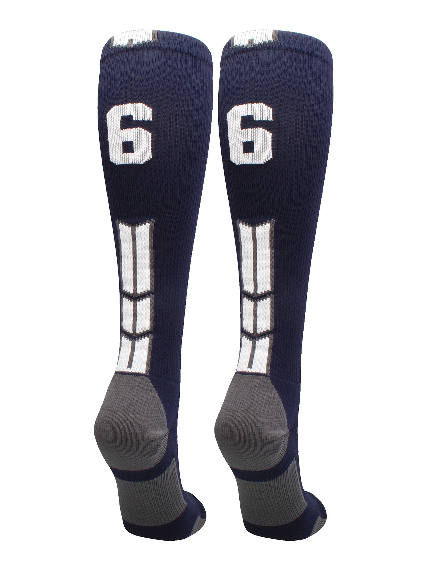 Navy/White Player Id Over the Calf Number Socks (#66, Large) - Walmart.com