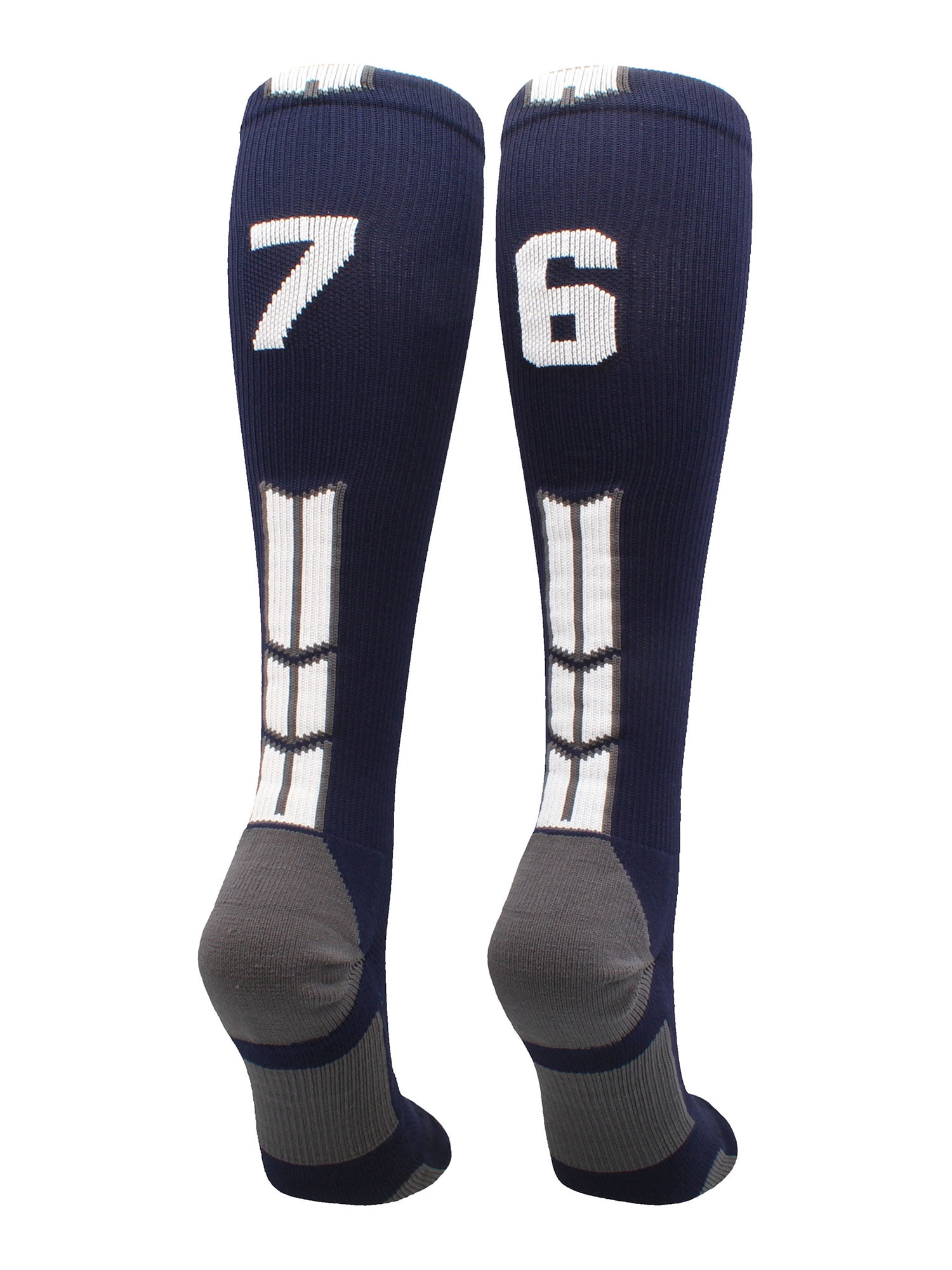 Navy/White Player Id Over the Calf Number Socks (#76, Medium) - Walmart.com