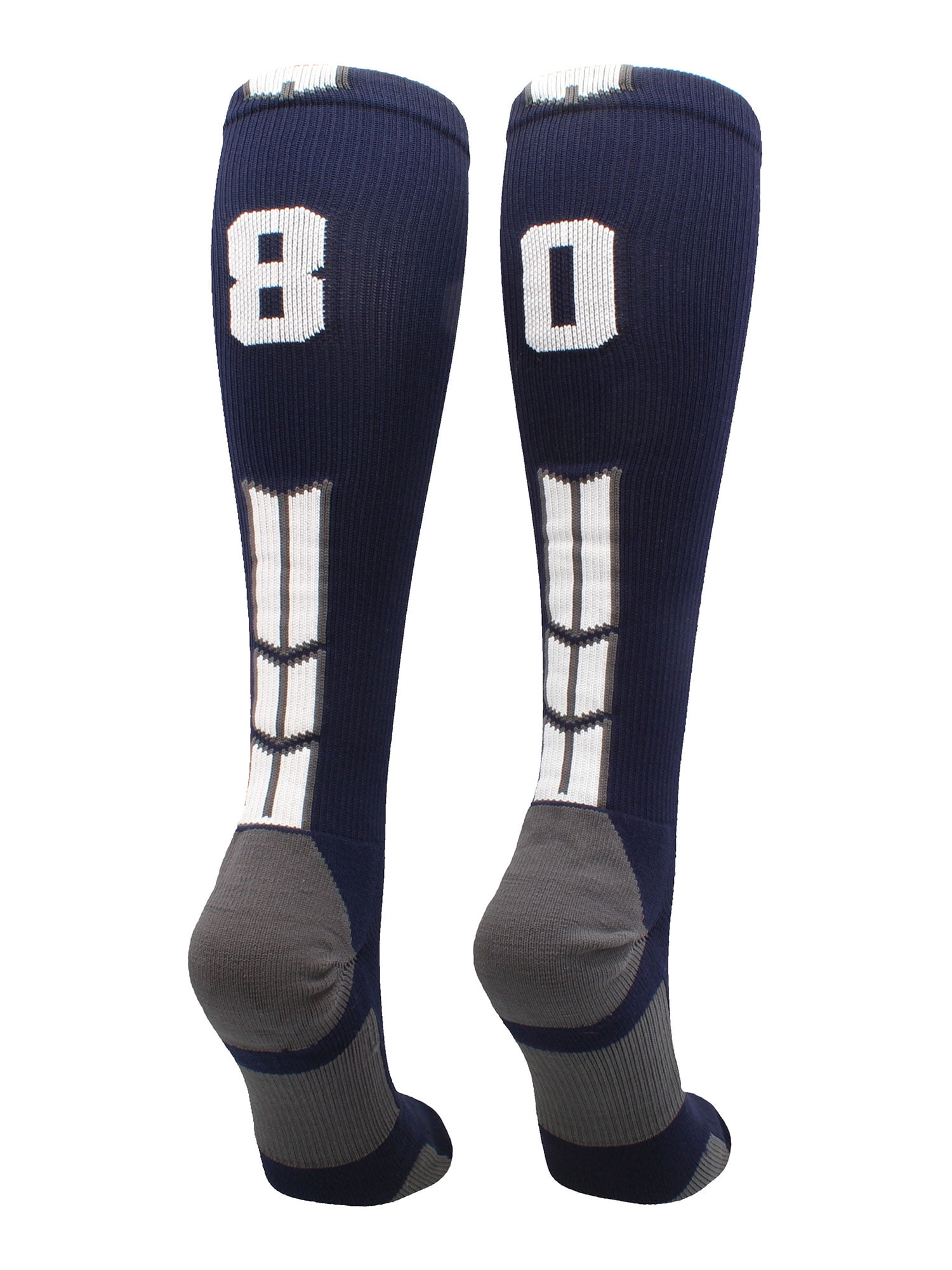 Navy/White Player Id Over the Calf Number Socks (#80, Large) - Walmart.com