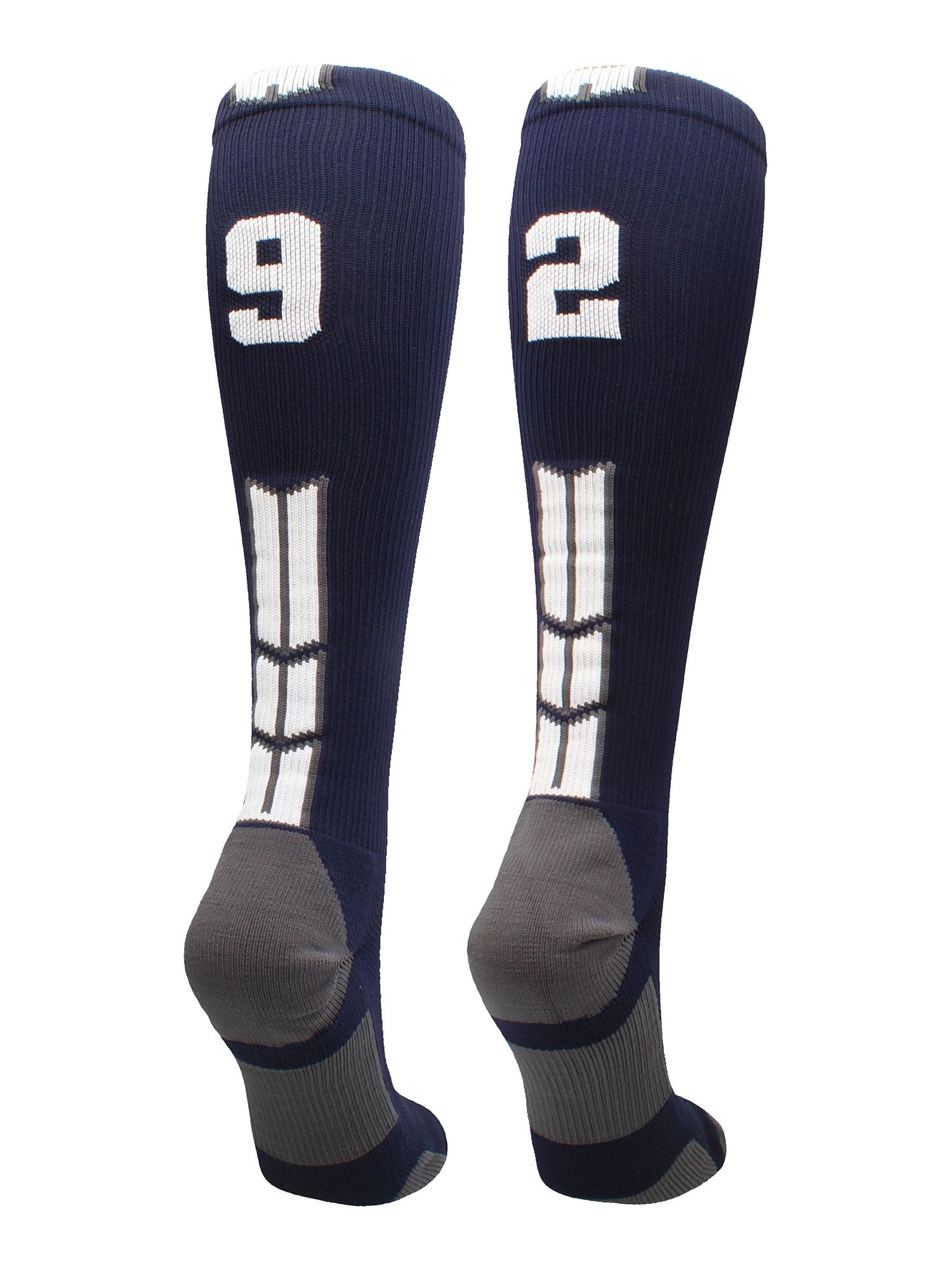 Navy/White Player Id Over the Calf Number Socks (#92, Large) - Walmart.com