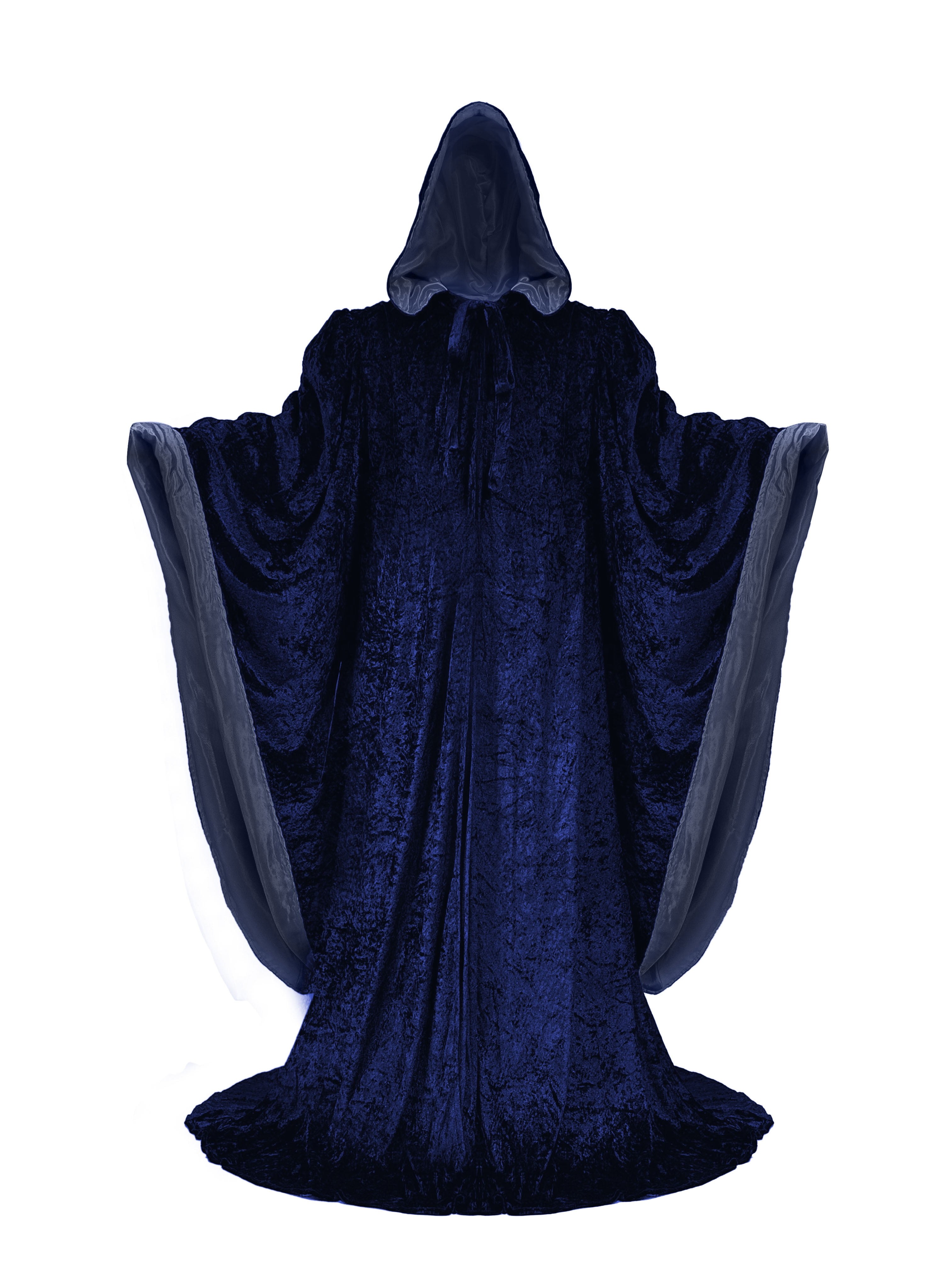 Navy Wizard Robe with Hood and Sleeves, Halloween Party Costume for ...