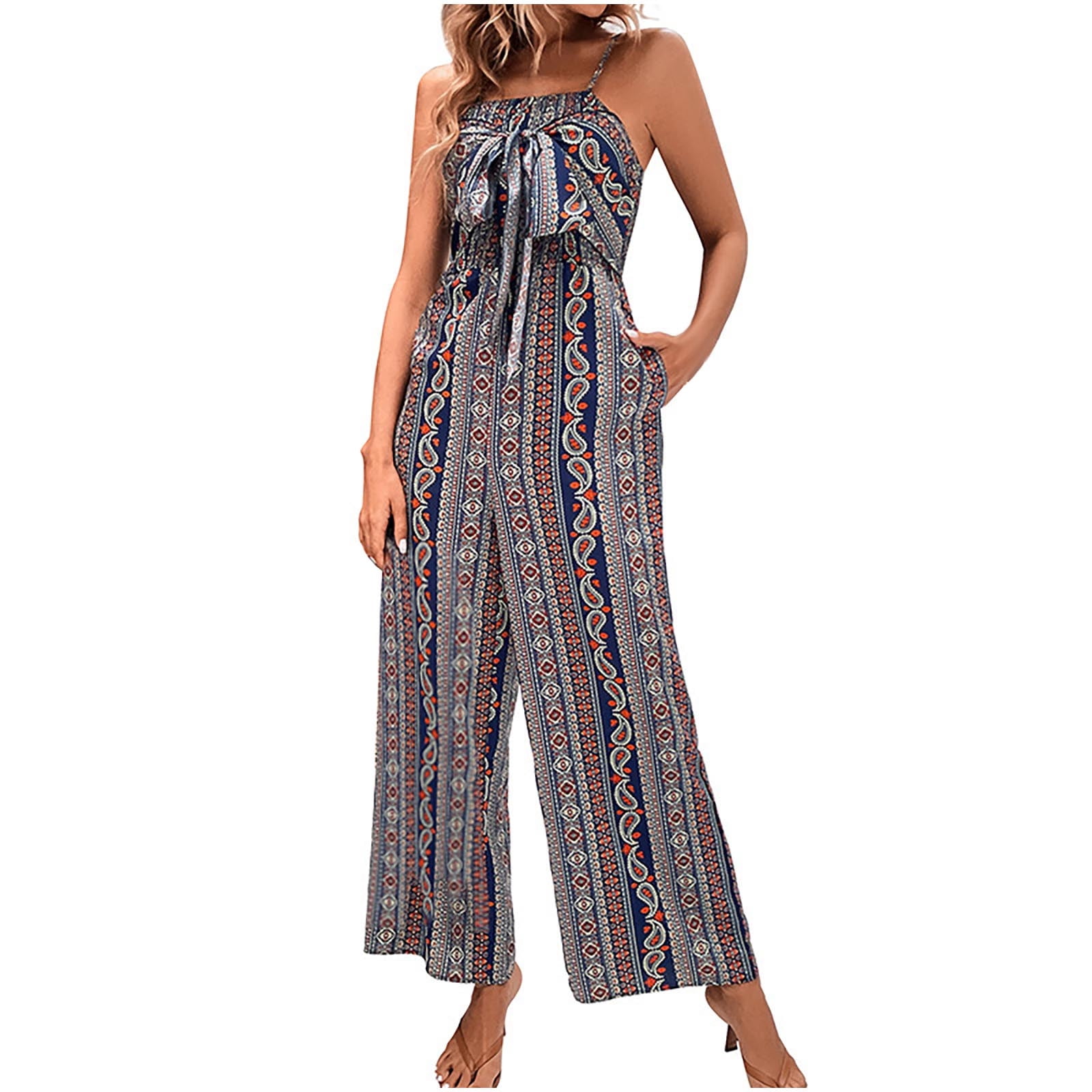 Navy Womens Pants Loose Fit Bib Pants Pants Unitard for Ladies Lounge ...