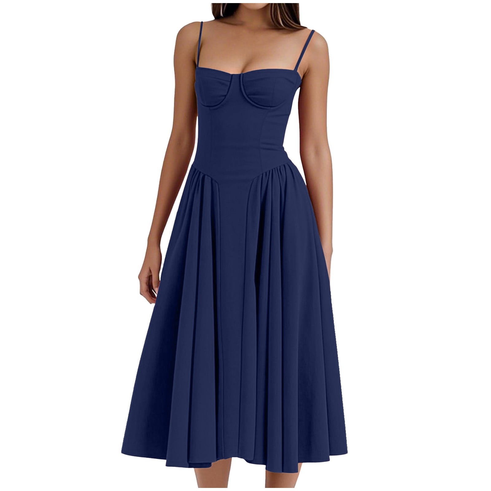Navy Womens Slimming Tunic Dress Homecoming Dresses for Ladies Slip ...