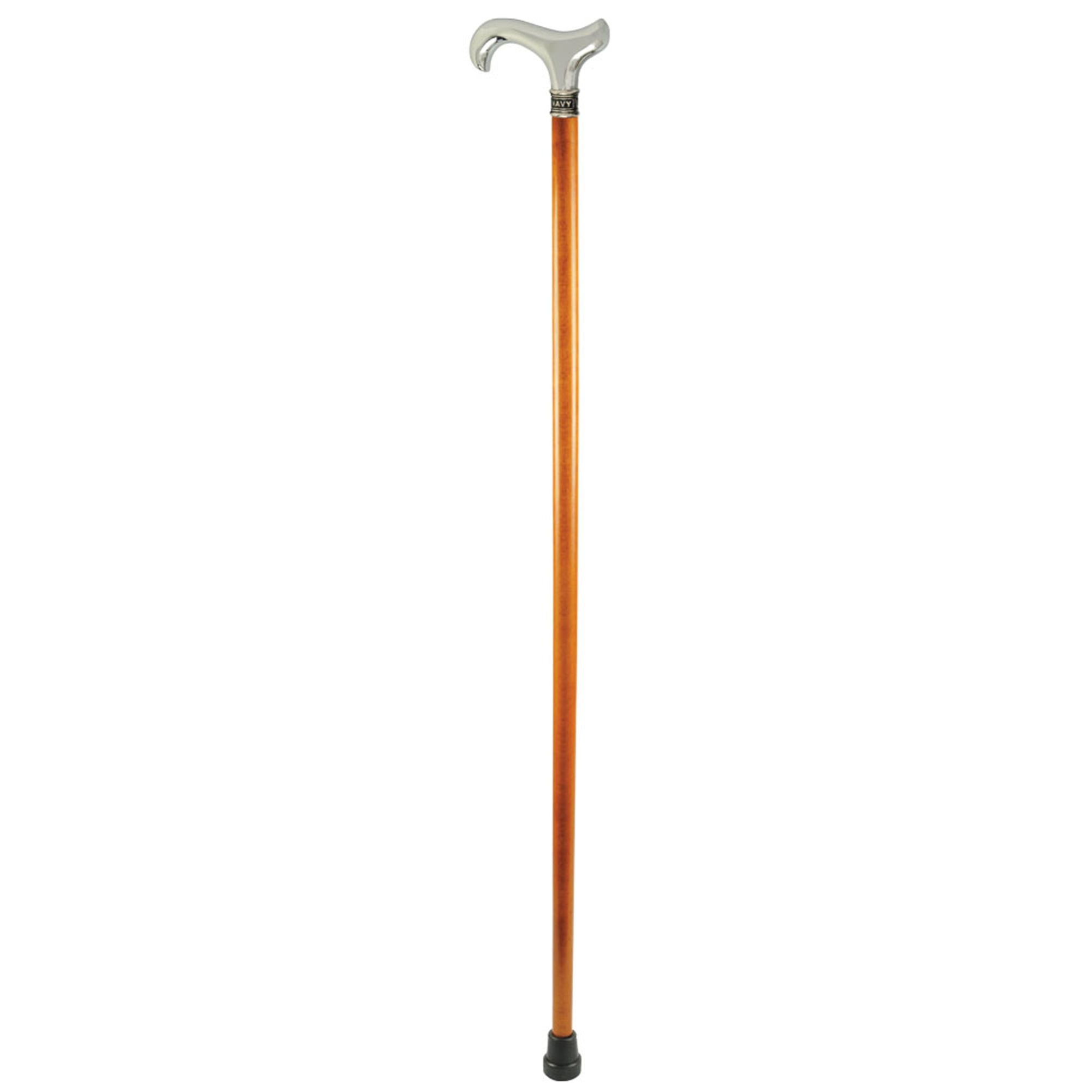 Navy Wooden Walking Cane, Chrome Handle, 39 inches, Stained Wood Shaft ...