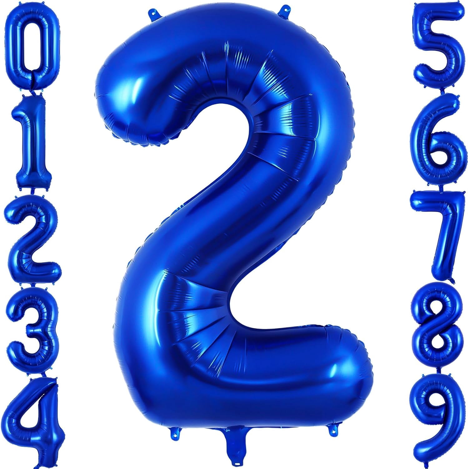 Navy blue Number 2 Balloon 40 Inch, Big Large Foil Dark Blue Number ...