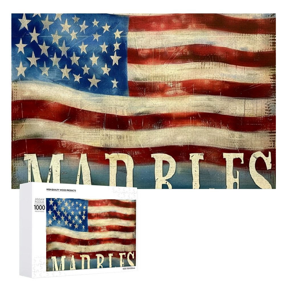 Nawy American Flag Patriotism Freedom Wooden Puzzle for Adults and Kids ...