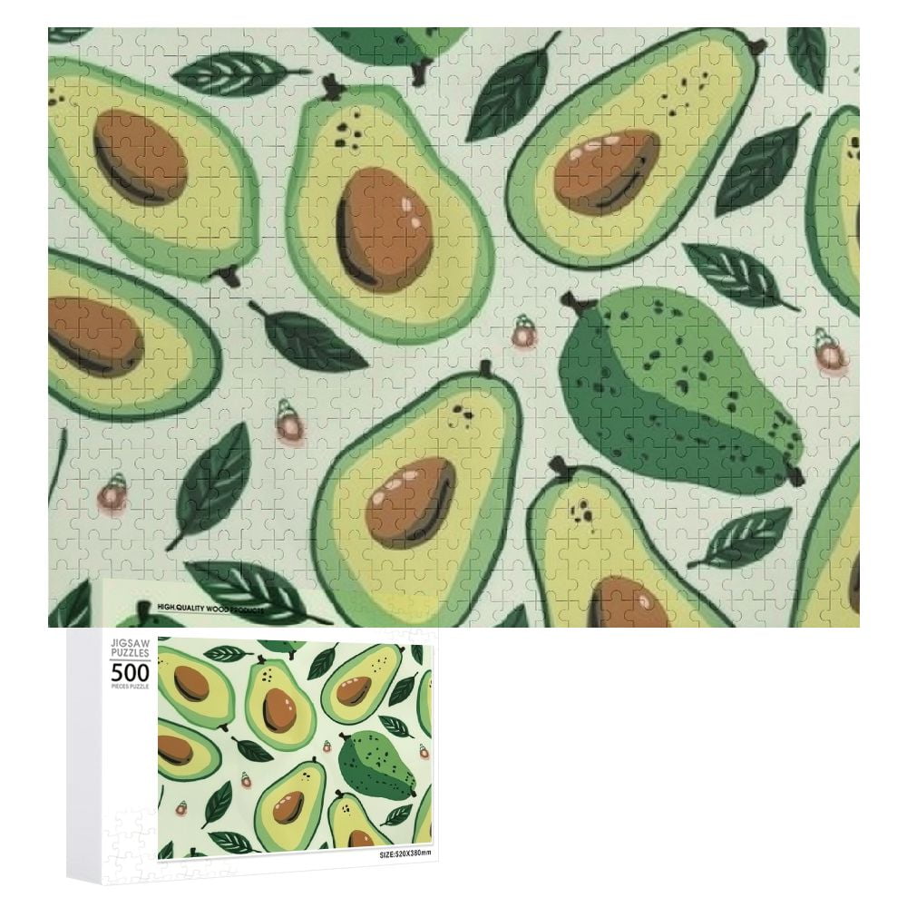 Awypu Avocado Pattern Green Leaves Wooden Puzzle for Adults and Kids ...