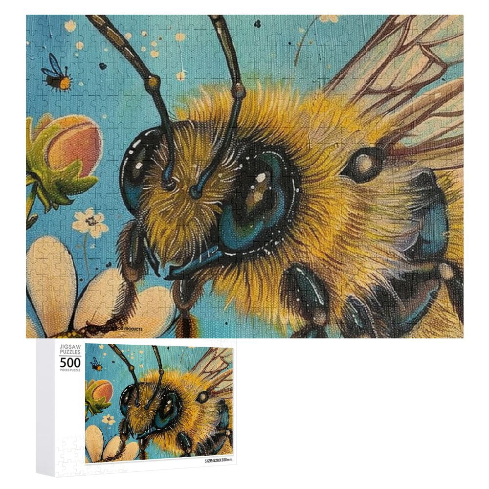 Awypu Bee Flower Detailed Painting Wooden Puzzle for Adults and Kids ...