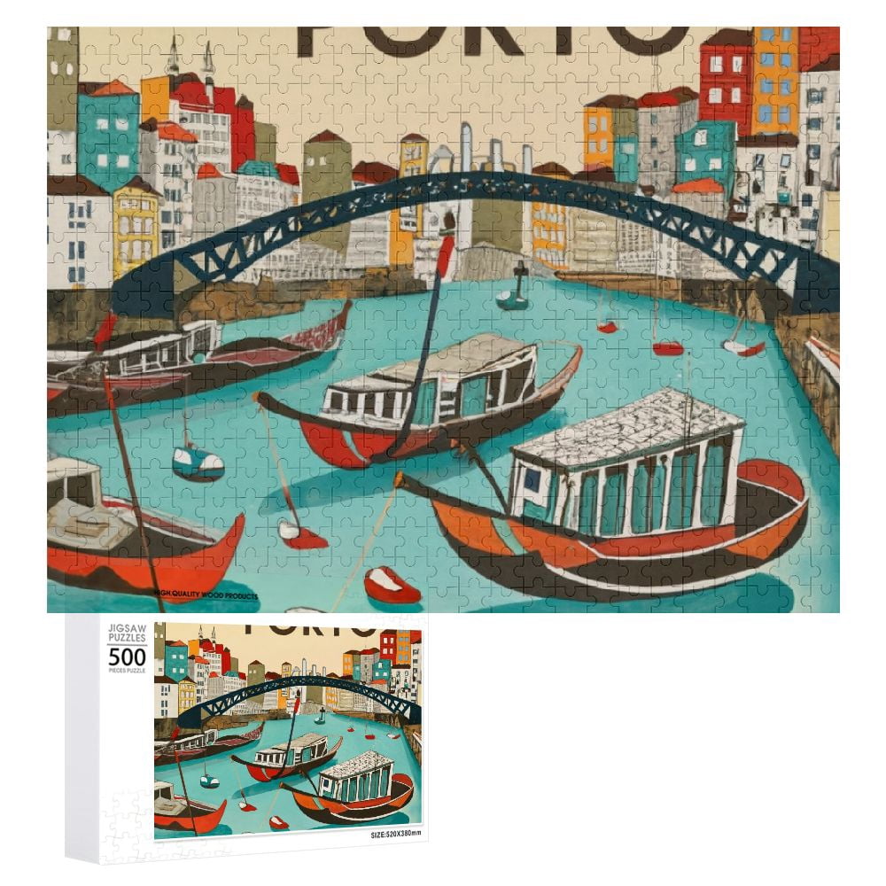 Awypu Bridge City Boats Wooden Jigsaw Puzzle for Adults and Kids 500 ...
