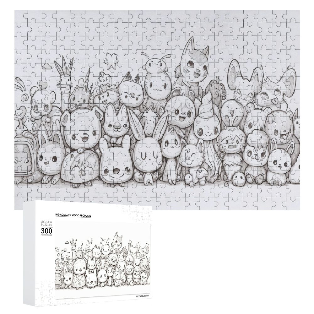 Awypu Bunch of Cute Line Drawn Characters Kawaii Style Pencil Drawing ...