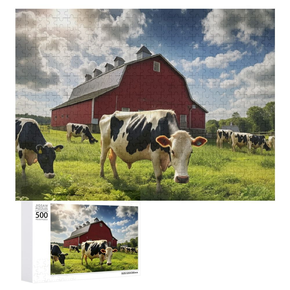 Awypu Cows Wooden Jigsaw Puzzle Challenging Difficult Wood Puzzles for ...