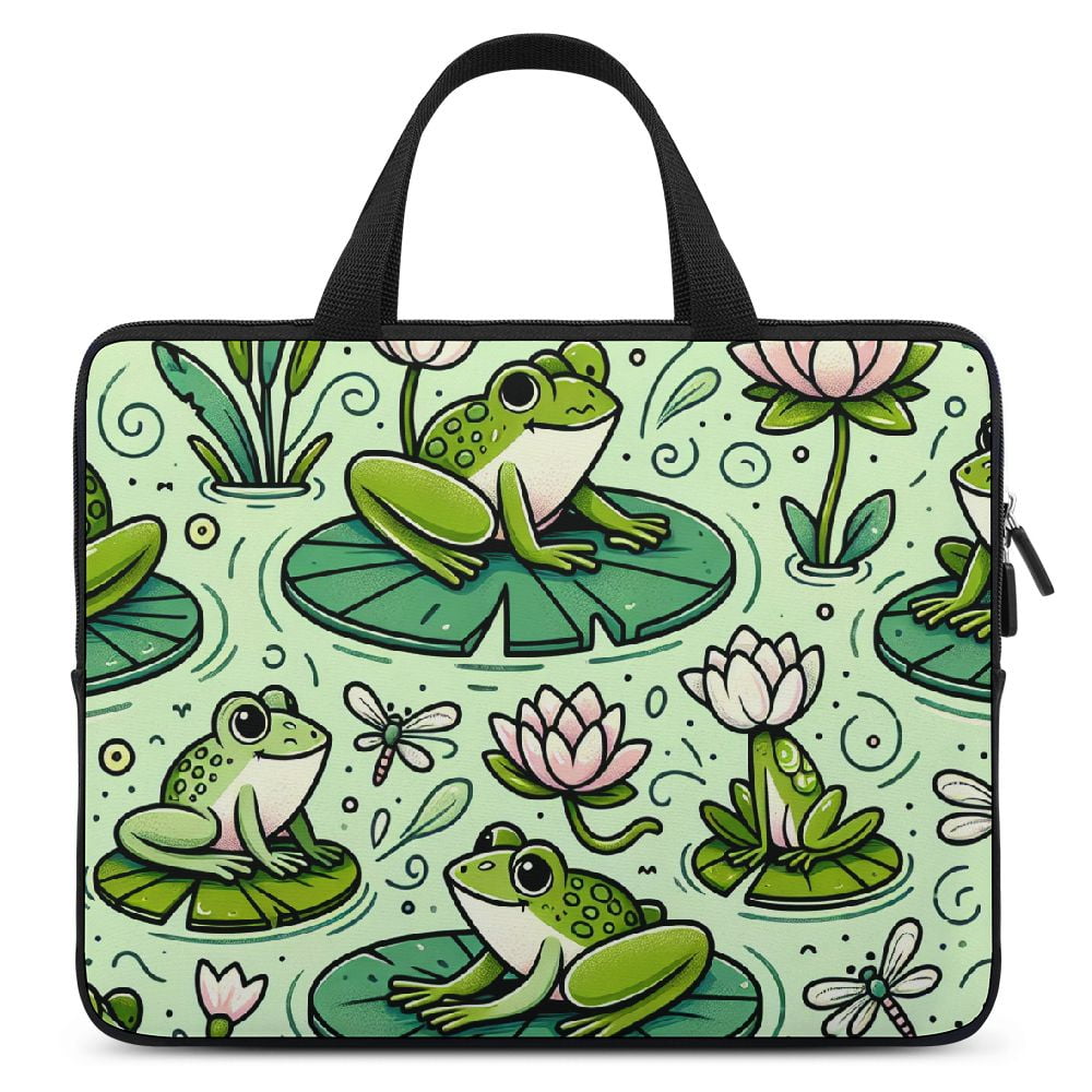 Nawy Cute Frog Health Diving Fabric Laptop Handle Bag Computer Protect ...