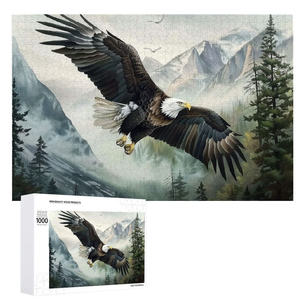 Awypu Eagle Realistic Bald Wooden Jigsaw Puzzle Challenging Difficult ...