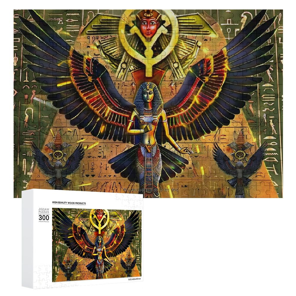 Awypu Egyptian God, Egyptian Winged Creatures, Pyramid Wooden Puzzle ...