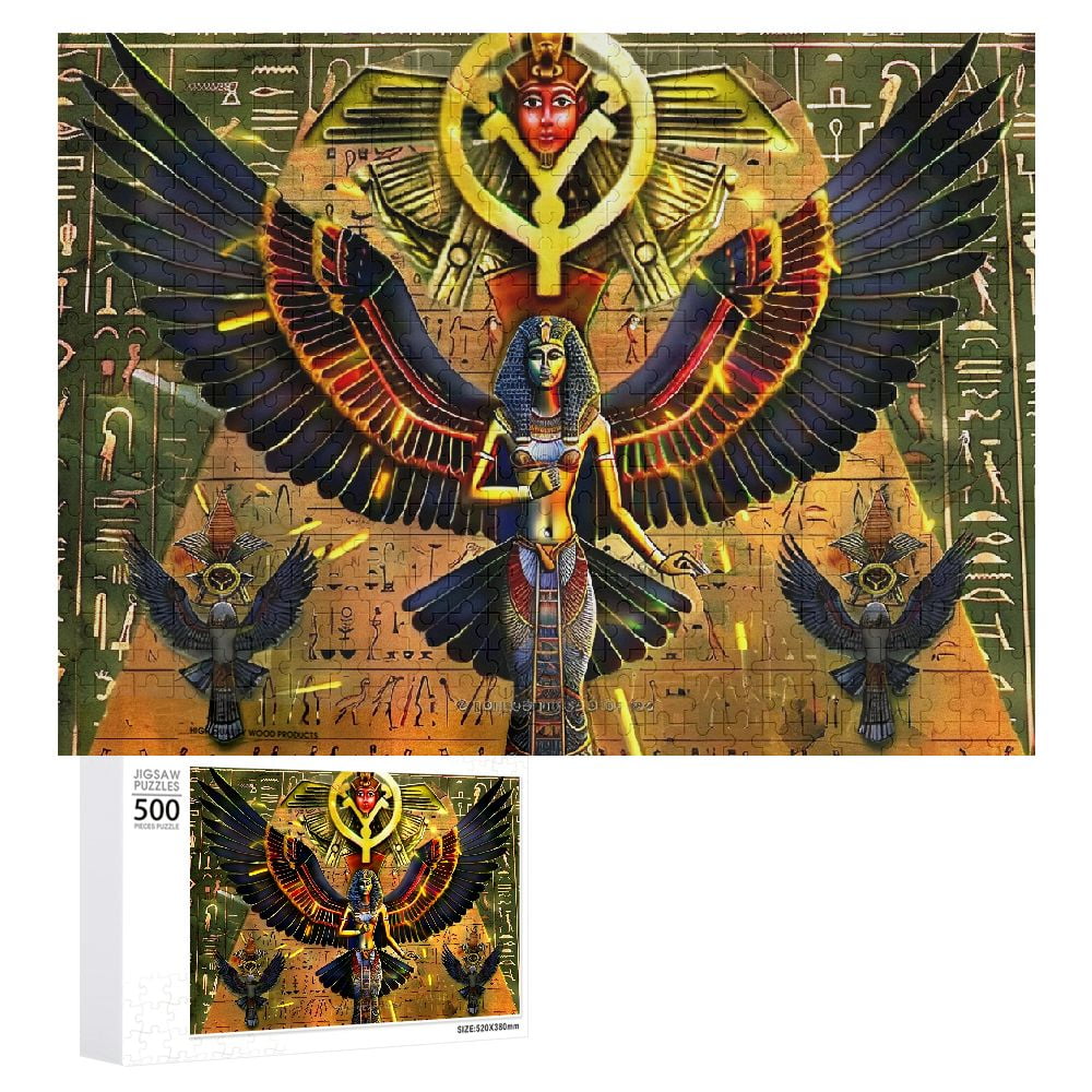 Awypu Egyptian God, Egyptian Winged Creatures, Pyramid Wooden Puzzle ...
