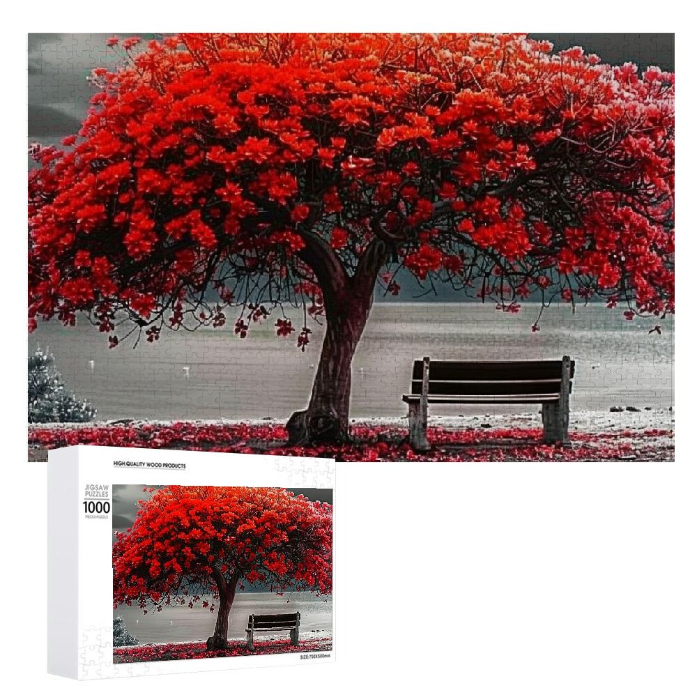 Awypu Flowered Tree Wooden Jigsaw Puzzle for Adults and Kids - Gift for ...
