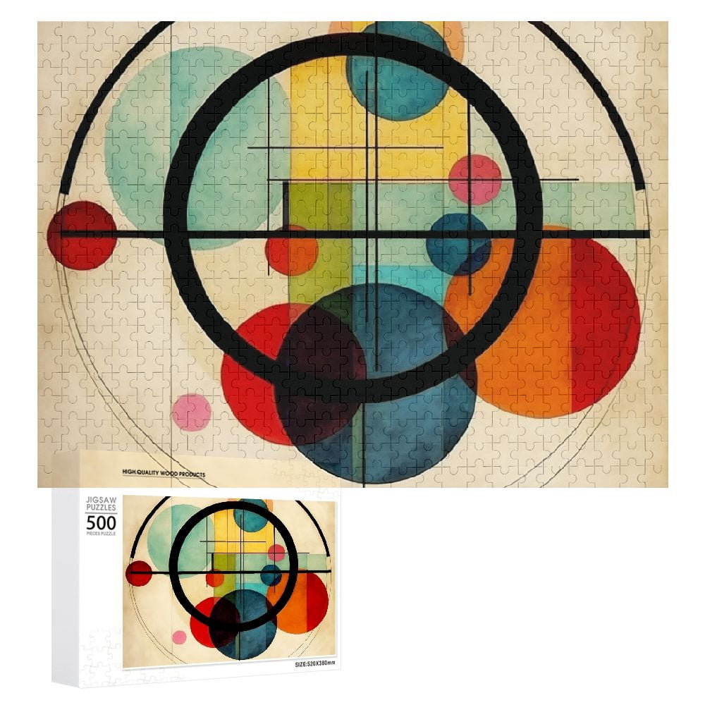 Nawy Geometric Abstract Art Wooden Jigsaw Puzzle for Adults and Kids ...