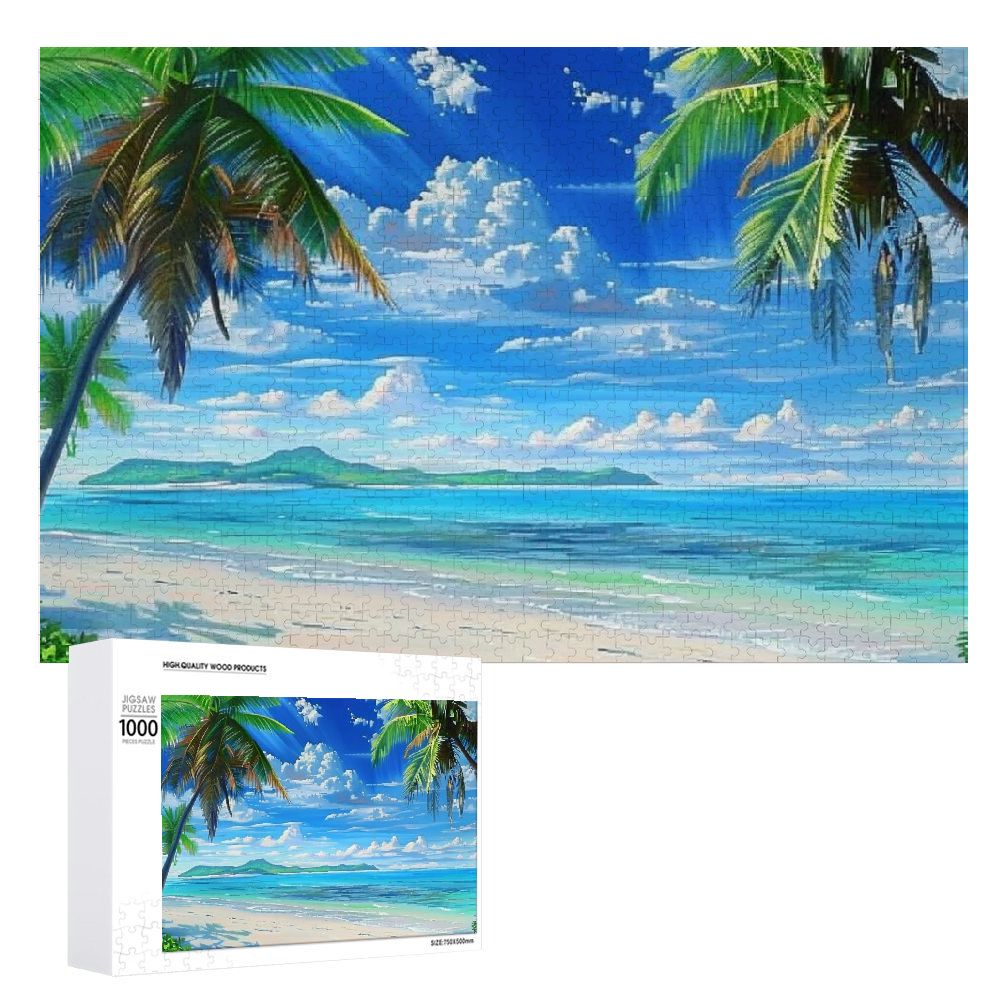 Awypu Green Plant Hawaiian Pink Red Floral Wooden Jigsaw Puzzle Leisure ...