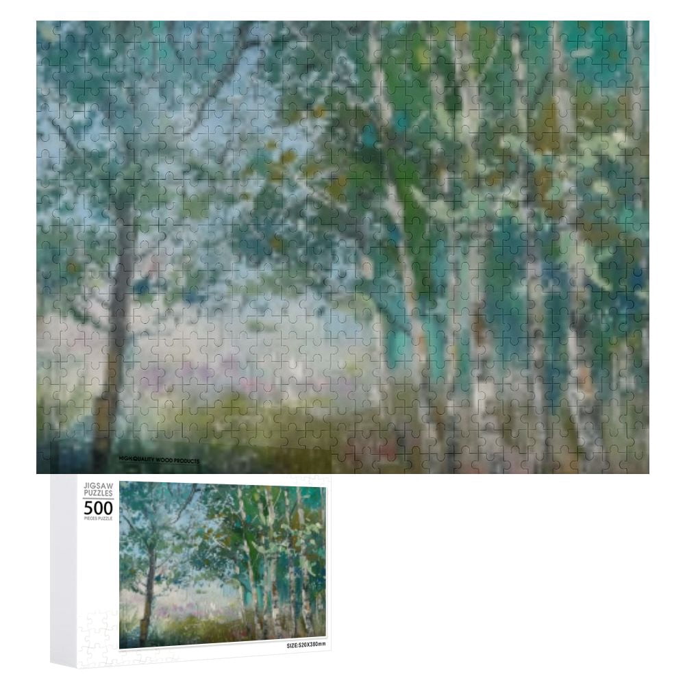 Awypu Green Tree Art Forest Landscape Wooden Jigsaw Puzzle for Adults ...