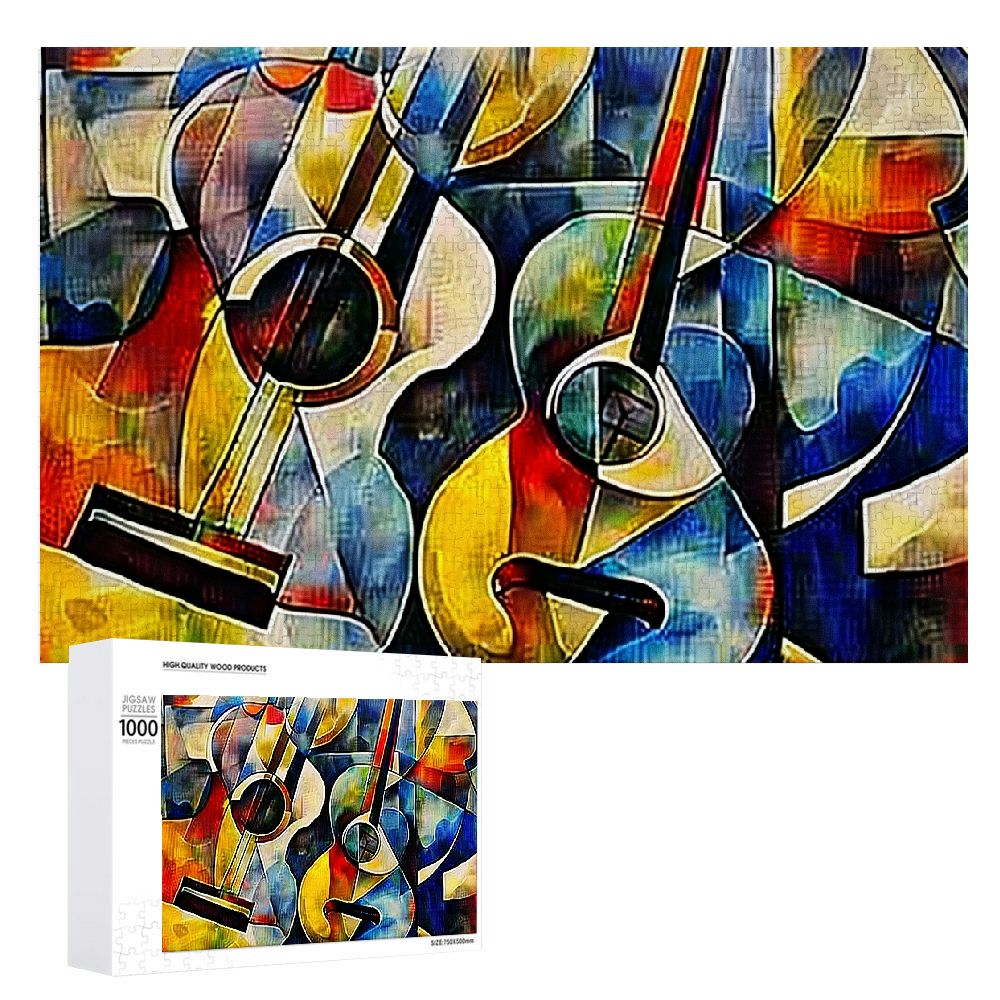 TIAOTIAOHOU Guitar Cubism Wooden Jigsaw Puzzle Leisure Game Toy Gift ...