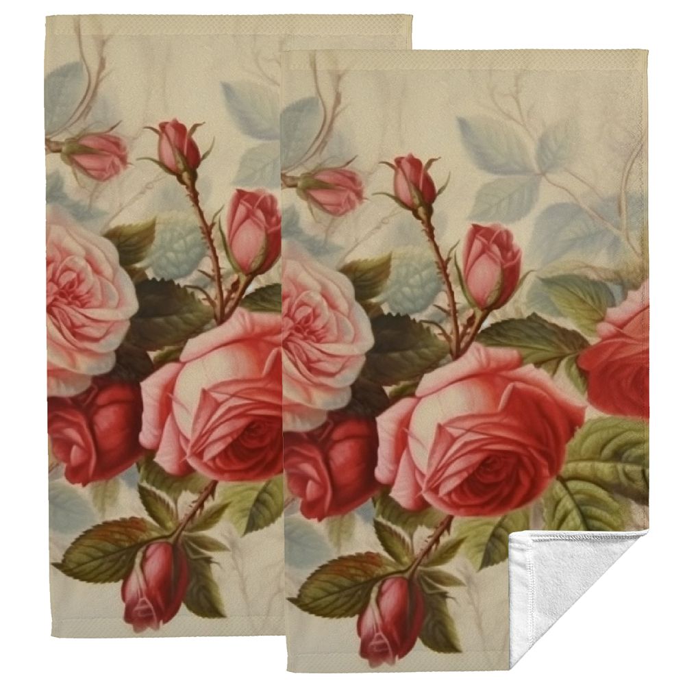 Nawy Hand Towel Vintage Shabby Chic Peach Pink Rose Floral Flower Peony ...