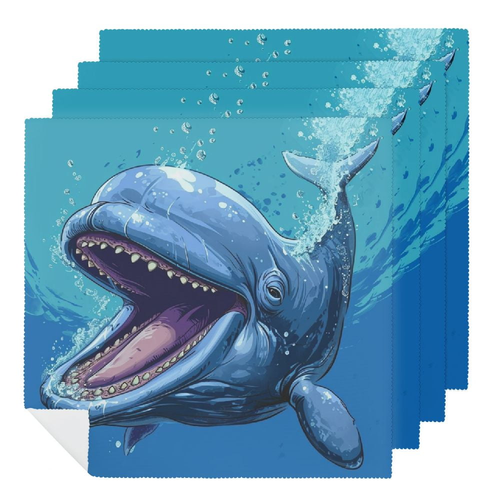 JEUXUS Blue Whale Dinner Napkin for Dining Table Kitchen Daily Party ...