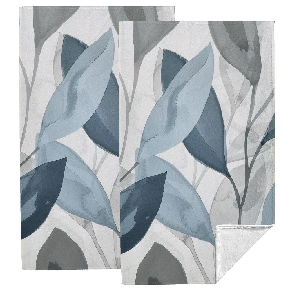 Nawy Leaf Pattern Towels - Set of 2 Funny Kitchen Towels for Kitchens ...