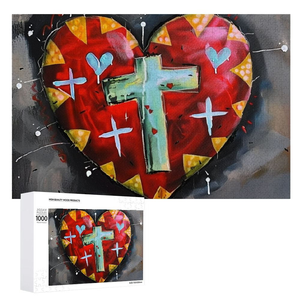 Awypu Love Bandaged Heart Balloon Graffiti Impossible Wooden Puzzle ...