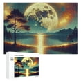 Awypu Moonlight Reflection Mountains Wooden Jigsaw Puzzle Gift for ...