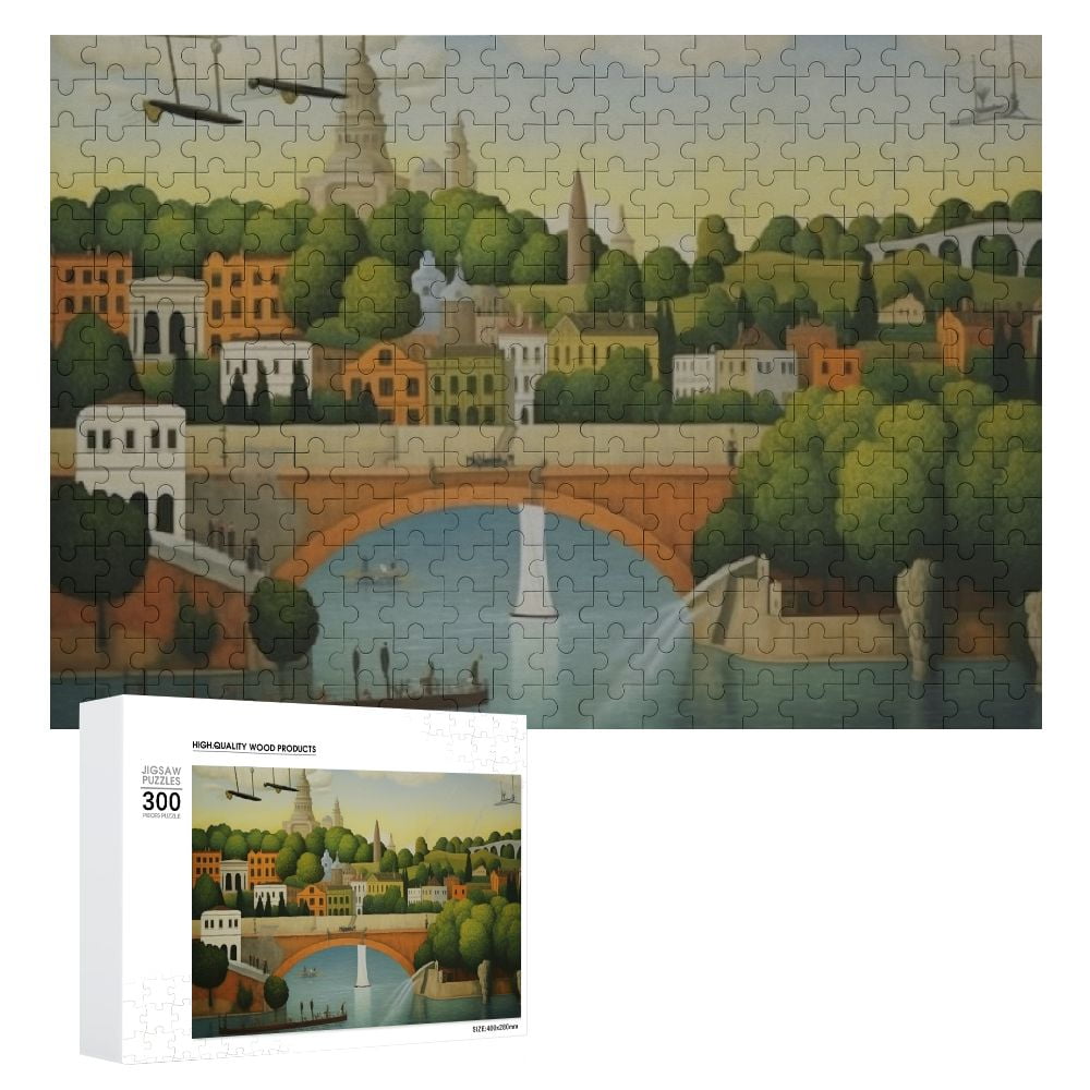 Awypu Naive Art Wooden Jigsaw Puzzle Gift for Family Friends 300 PCS ...