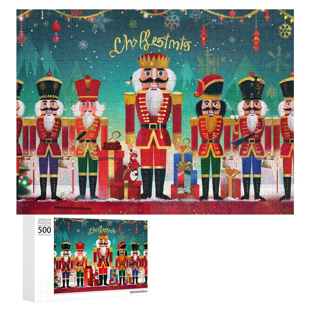 Awypu Nutcracker Soldiers Christmas Tree Wood Puzzle for Adults 500 PCS ...