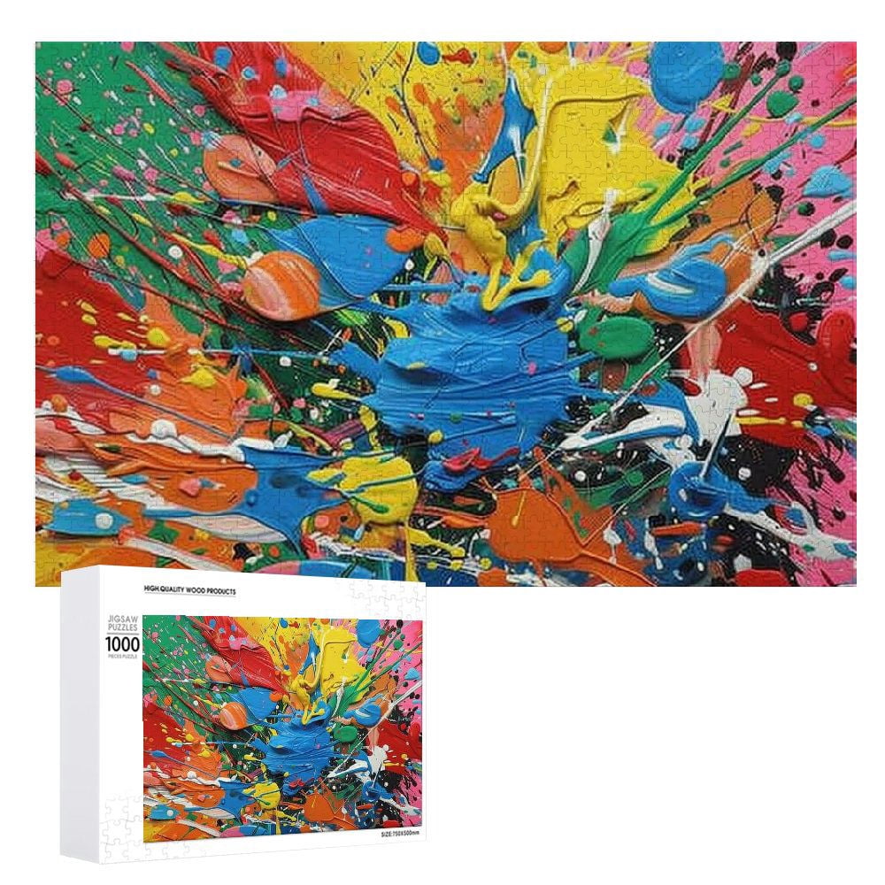 Awypu Painting with Splattered Purple Paint Color Blue Splatter Splash ...
