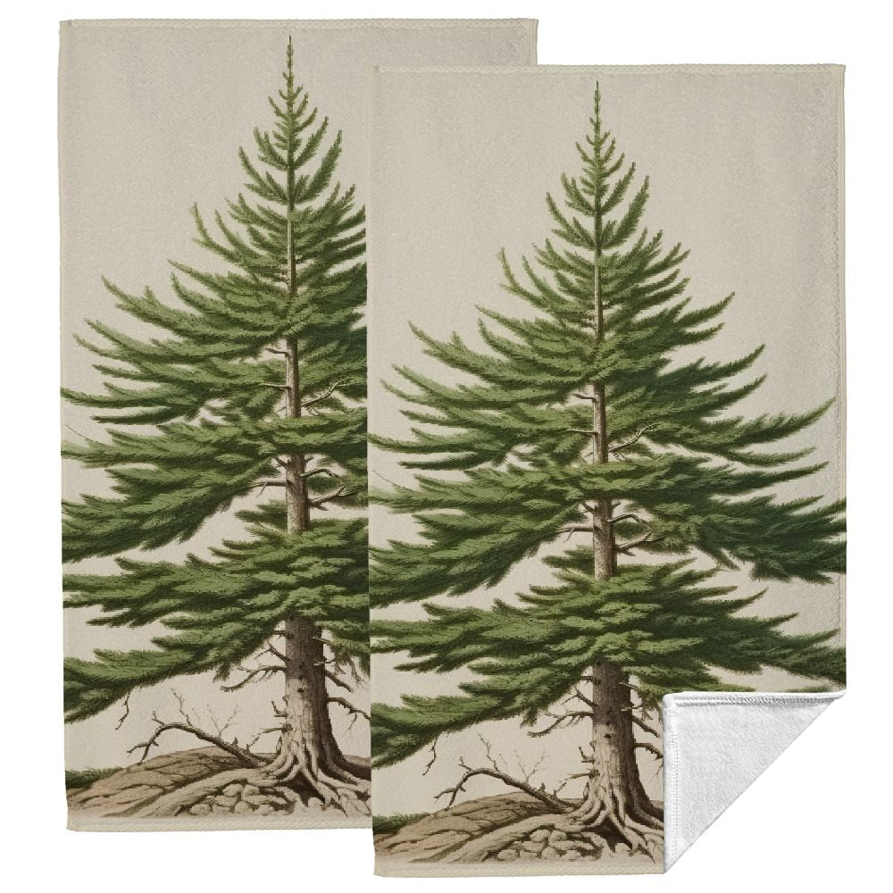 Nawy Pine Tree Kitchen Towels Two-Piece Set Super Absorbent and Soft 27 ...