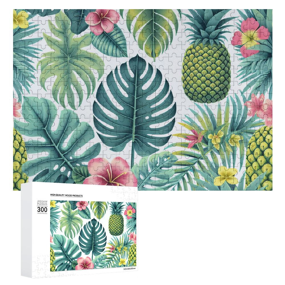 Awypu Pineapples Rectangle Hawaii Summer Tropical Palm Leaves Flowers ...