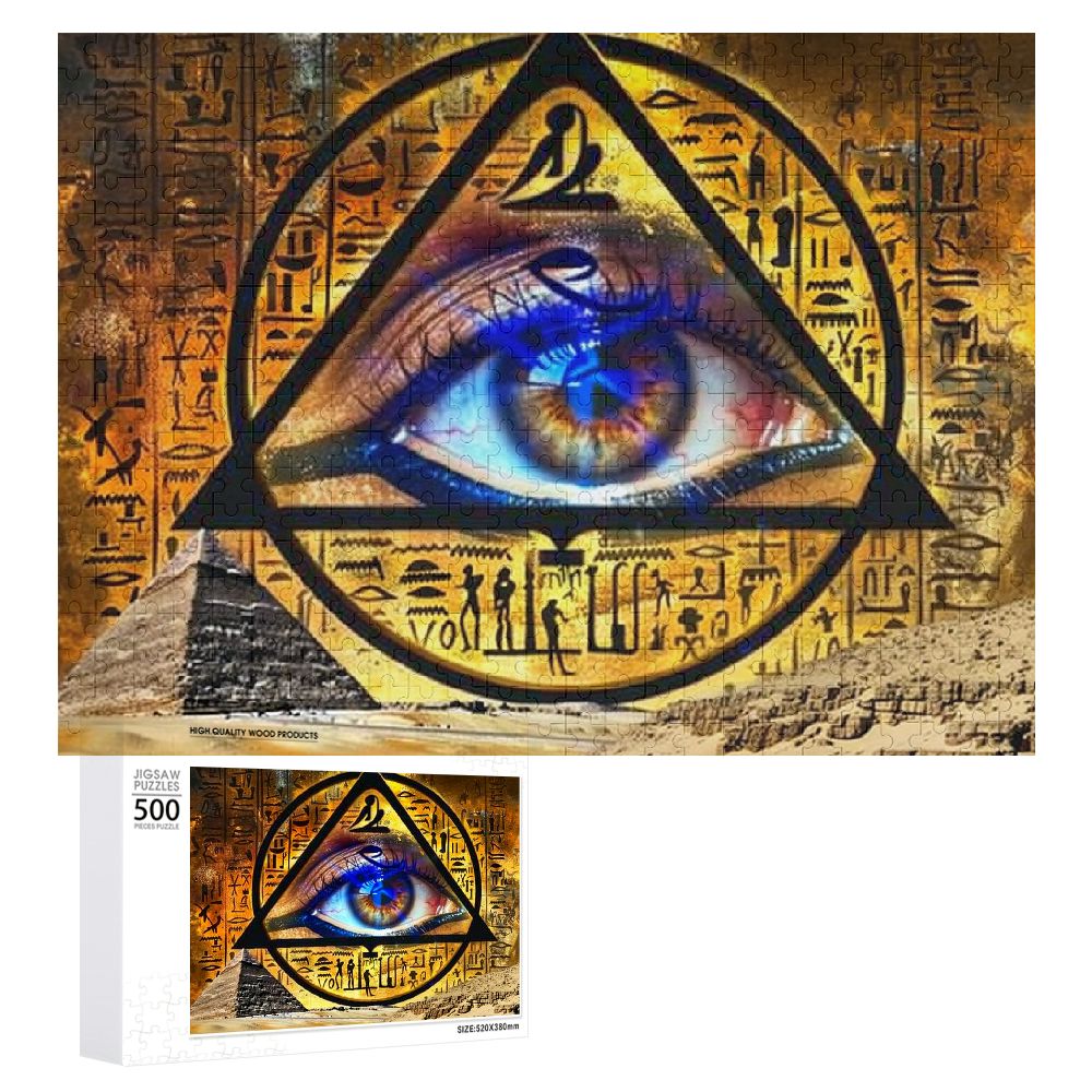 Awypu Pyramid Eye Sacred Geometry Wooden Puzzle for Adults and Kids 500 ...